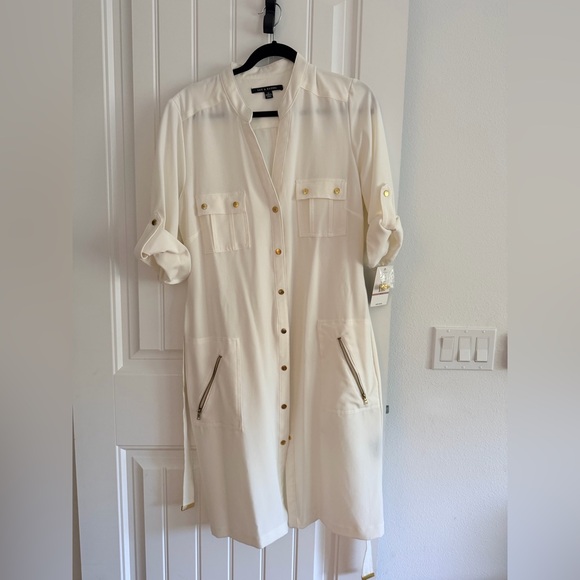 Zac & Rachel | Dresses | Zac Rachel Ivory Dress With Gold Buttons ...